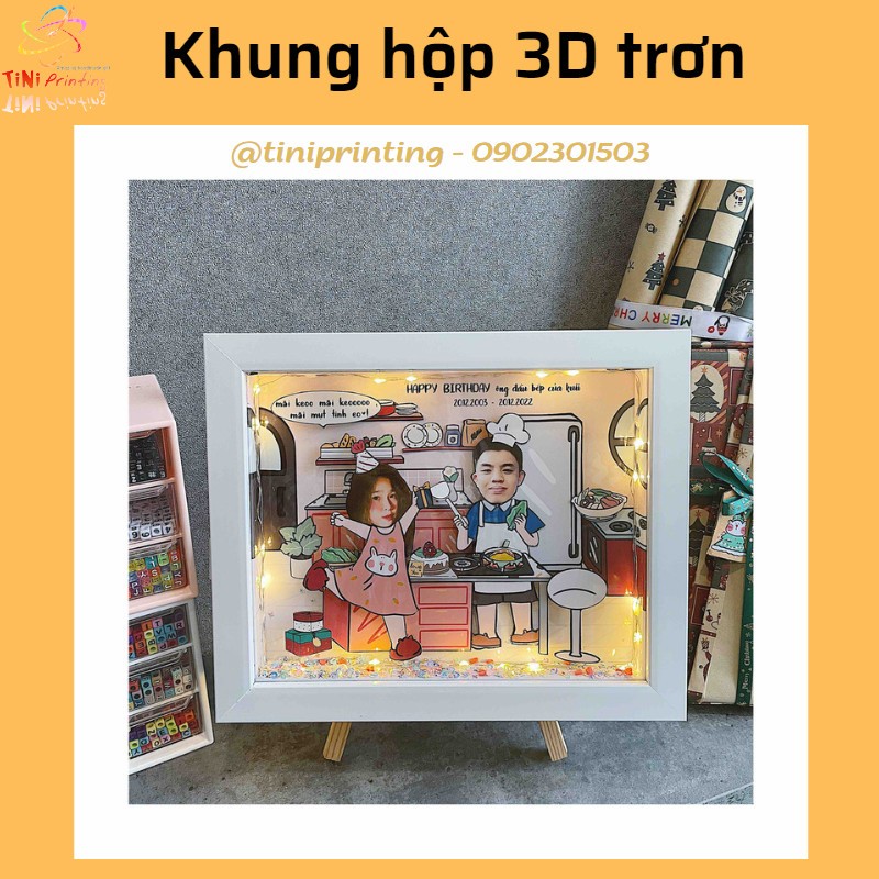 Khung hộp 3D sâu 2,5cm mặt MICA size 13x18, 15x21, 20x25, 25x30 phù hợp ...