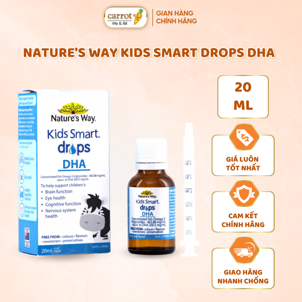 DHA Nature's Way Kids Smart Drops DHA Dạng Giọt 20ml Giúp Tăng Trí ...