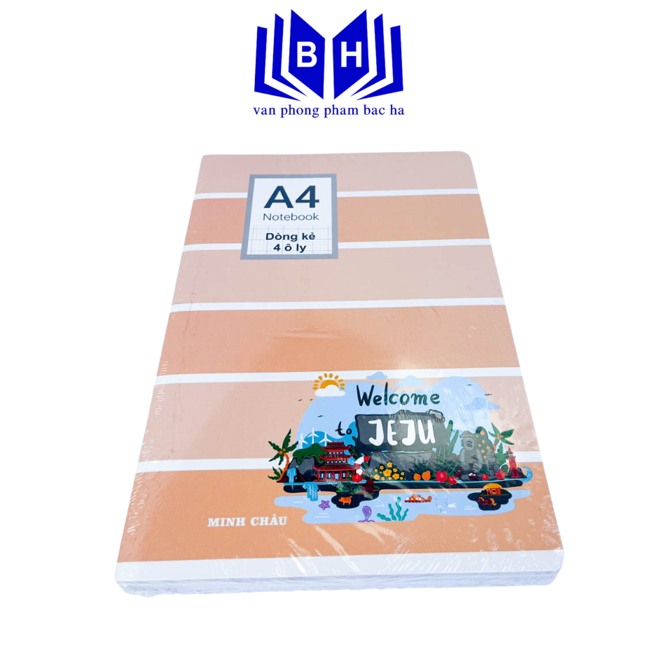 Sổ A4 Minh Châu Notebook 200 trang 4 ô ly bìa màu pastel ngẫu nhiên 557 ...