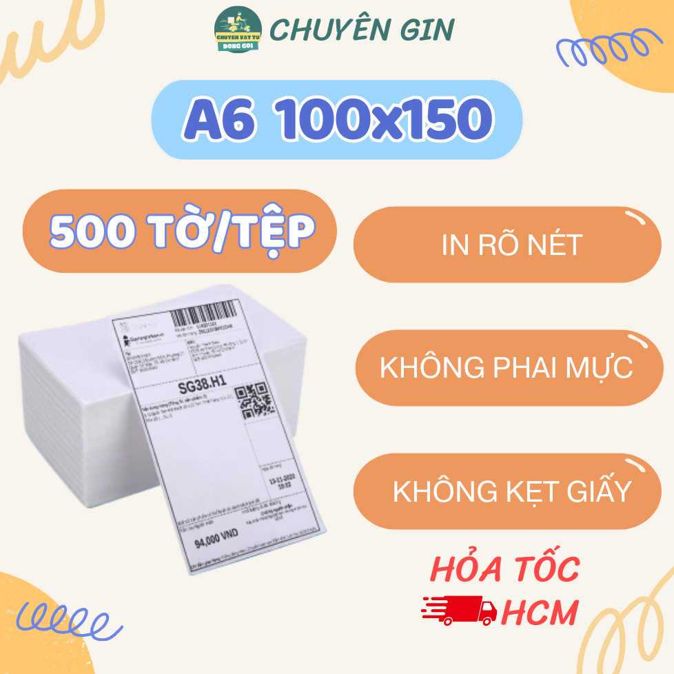 [Hỏa tốc] Giấy In Nhiệt A6, A7 76x130, 75x100 In Rõ Nét, Không Phai Mực ...