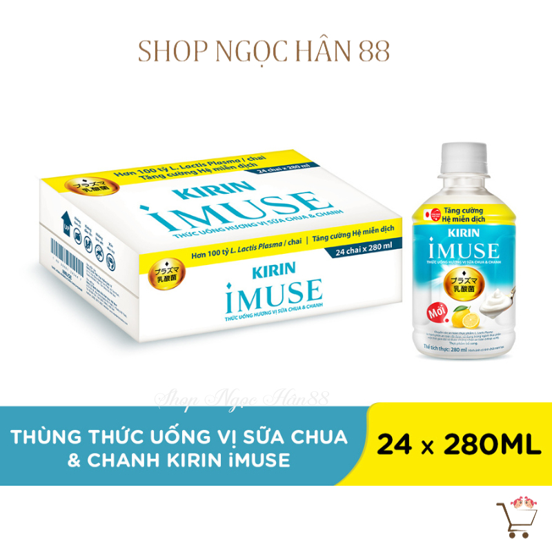 Thùng 24 chai nước uống Kirin Imuse vị sữa chua và chanh 280ml | Shopee Việt Nam