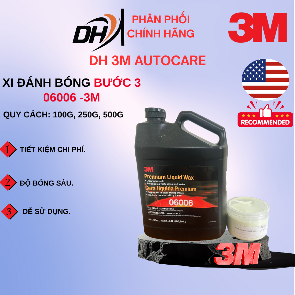 PASTE (XI) (PÁT) ĐÁNH BÓNG BƯỚC 3 06006 3M- 06006 PREMIUM LIQUID WAX ...