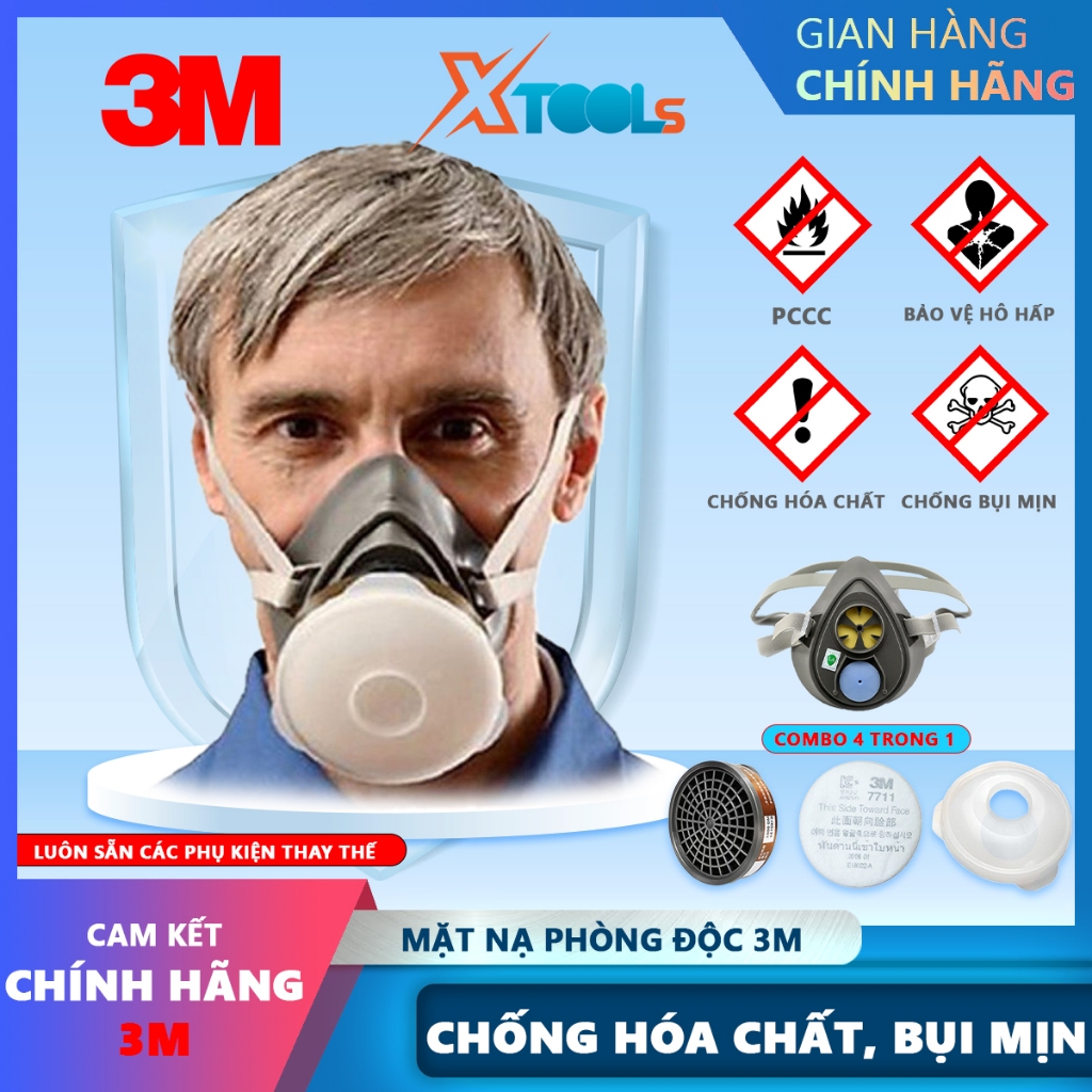 Bộ mặt nạ phòng độc 3M 3200-3301K-7711-385 - Mặt nạ chống độc bụi ...