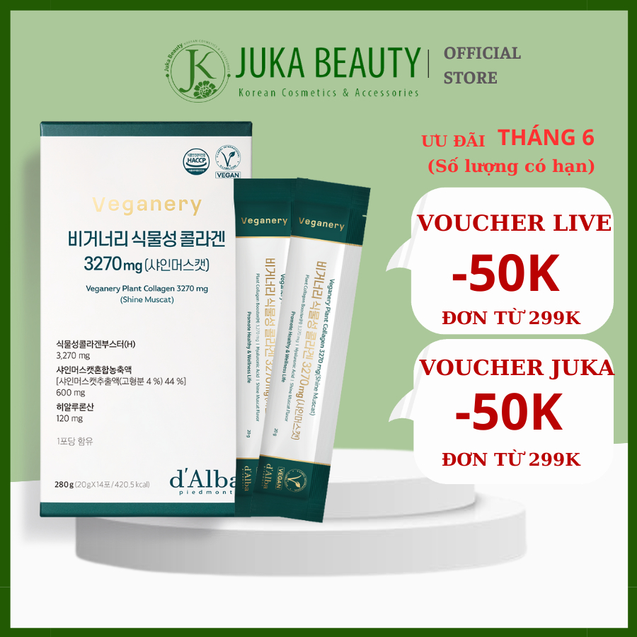 (SALE LỖ) Collagen dạng thạch d'Alba Veganery Plant Collagen 20gx7gói ...