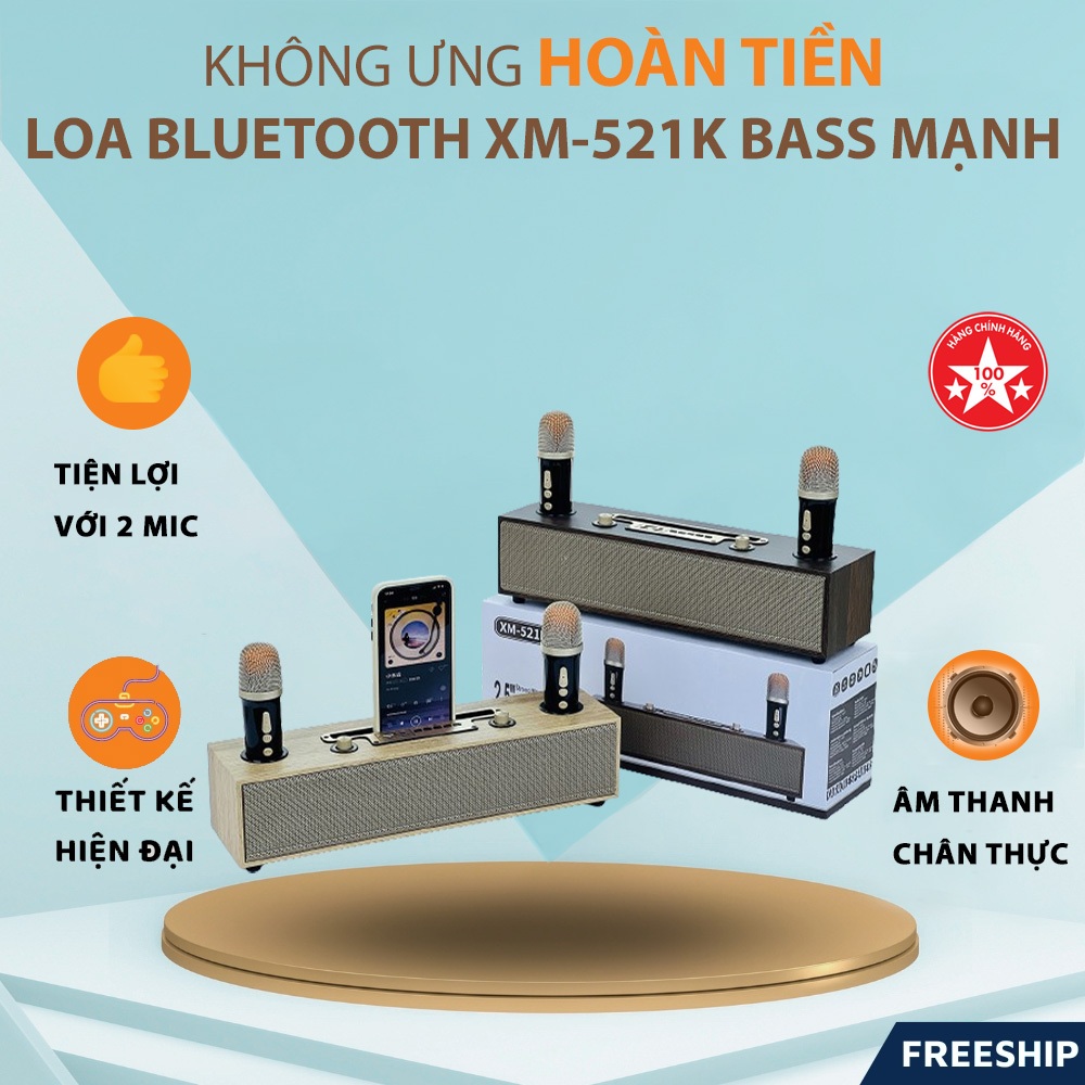 Loa bluetooth XM 521K bass mạnh, công suất 20W siêu trầm , thiết kế vỏ ...