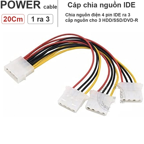 Dây chuyển 1 ATA 4pin IDE đực ra 3 đầu 4 pin IDE 20cm | Shopee Việt Nam