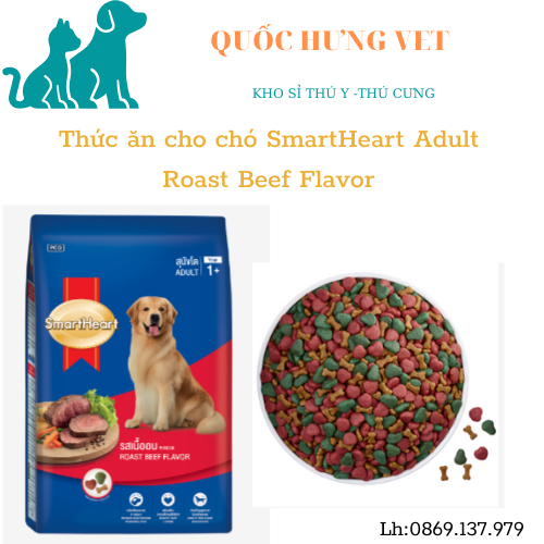 Cám Smartheart 3Kg và 2.7Kg- Thức ăn hạt cho chó vị bò nướng và Vị bò sữa-Quốc Hưng Pet | Shopee ...