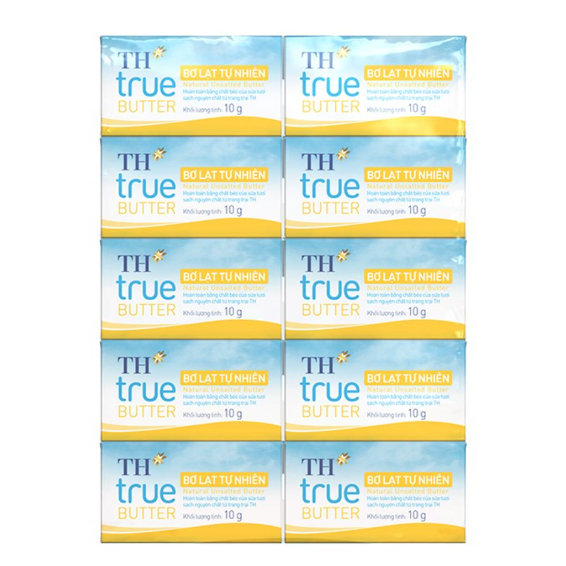 TH TRUE BUTTER (vỉ 10 viên x 10g) BƠ LẠT TỰ NHIÊN Natural Unsalted ...