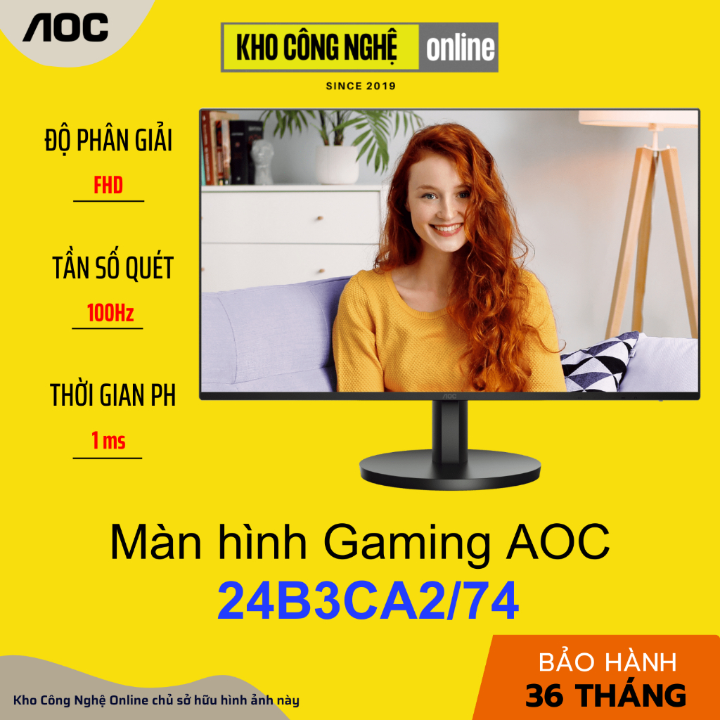 Màn hình AOC 24B3CA2/74 24 Inch FHD 100Hz 1ms IPS (Hàng Chính Hãng ...