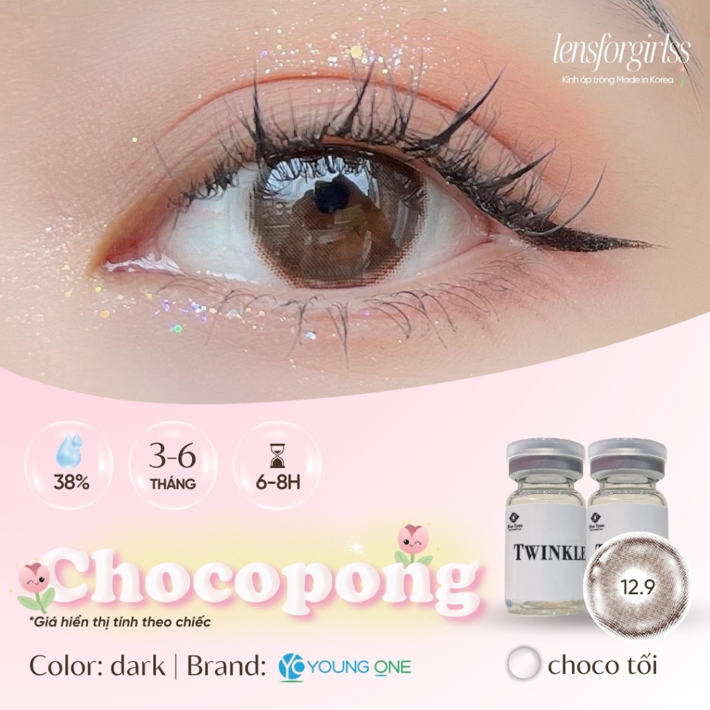 Kính áp tròng nâu tối tự nhiên CHOCOPONG DARK CHOCO chính hãng KOREA ...
