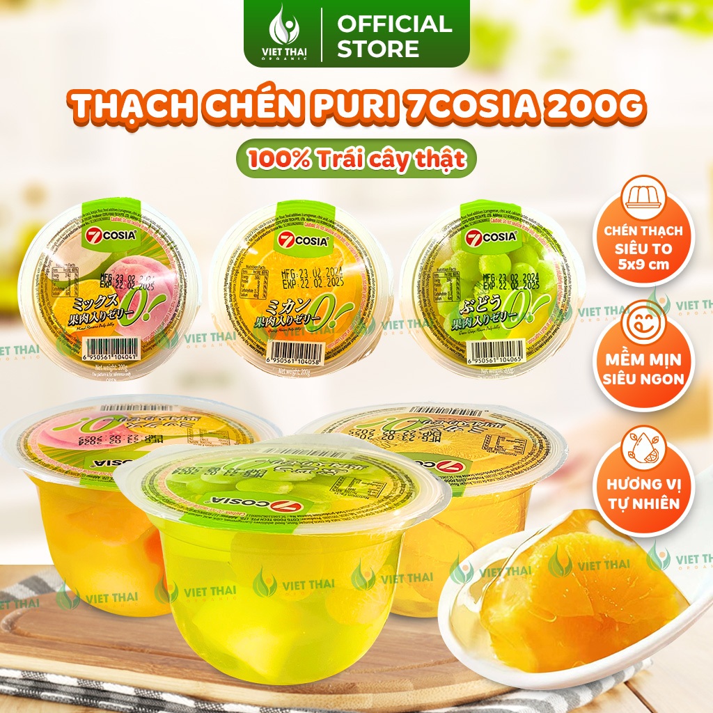 [FULL 3 VỊ] Thạch Chén Trái Cây Thật 100% Puri 7Cosia - Ít Calo Tươi ...