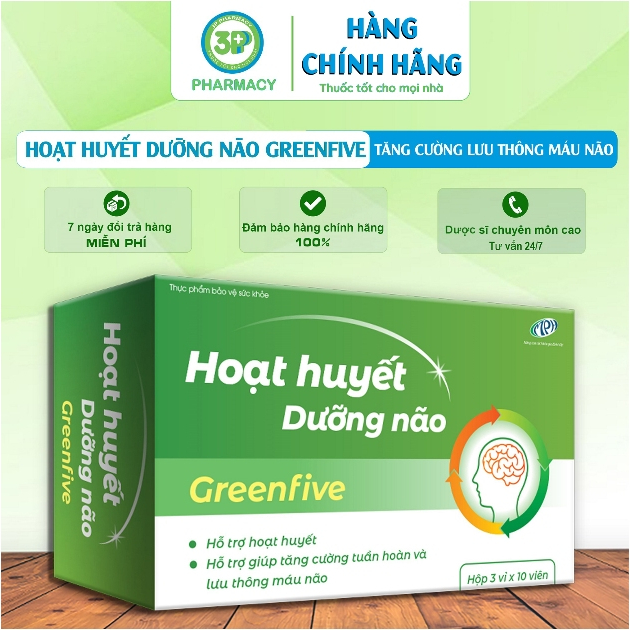 Thực phẩm chức nắng bổ não hoạt huyết dưỡng não GREENFIVE giúp tăng cường tuần hoàn (30 viên ...