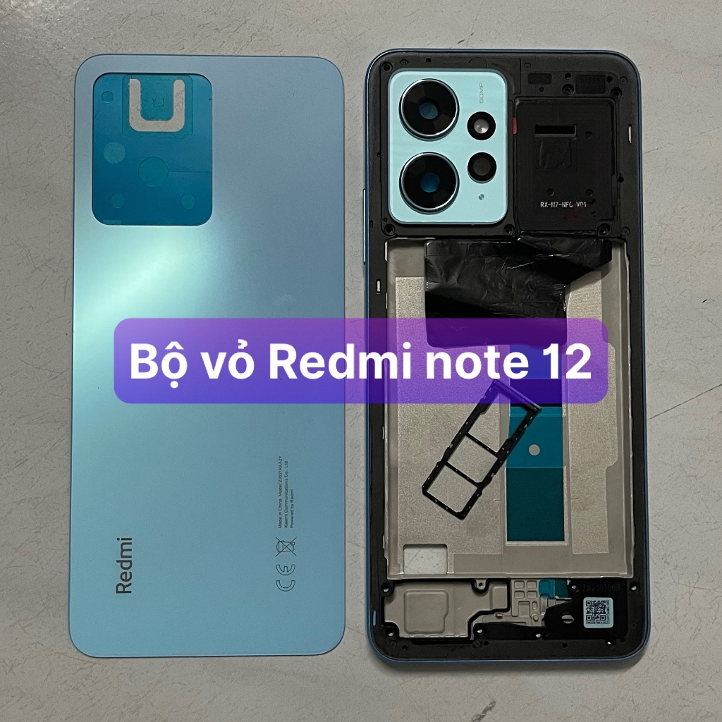 bộ vỏ Redmi note 12 ,kèm khay sim,phím âm lượng,kính camera | Shopee ...