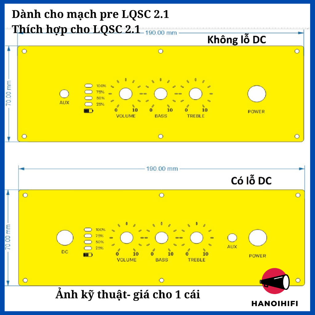 Mặt control ALU xước cho mạch Whuzhi audio ZK-502T,ZK-302T,ZK-152, KRC ...