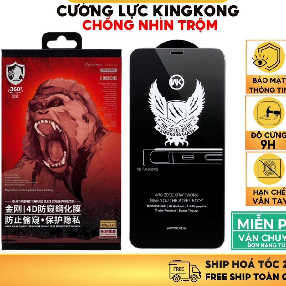 Kính cường lực iphone chống nhìn trộm Kiingkoong chính hãng WK cho ipx ...