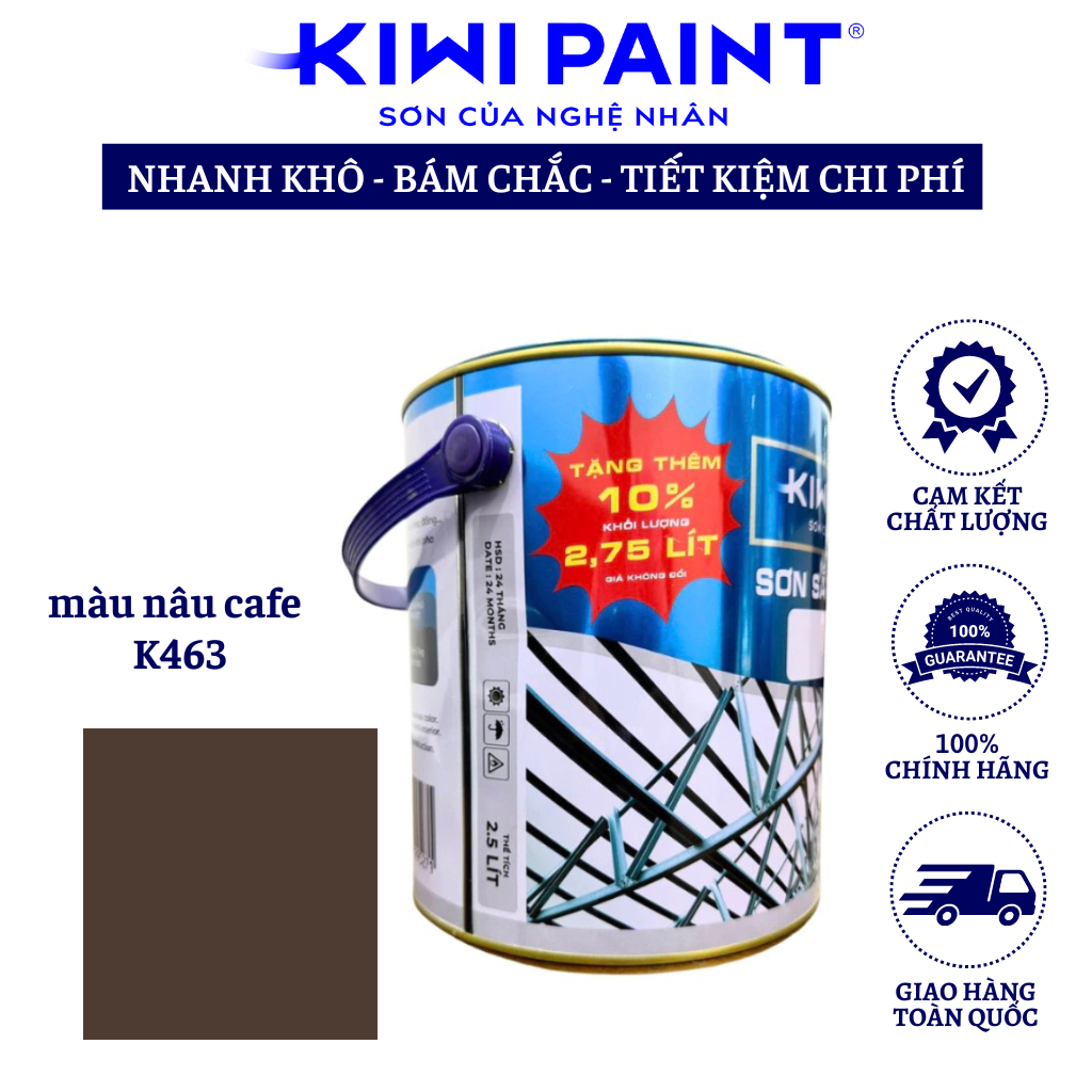 Sơn Sắt Mạ Kẽm Kiwi Paint Màu Nâu Cafe K463 | Shopee Việt Nam