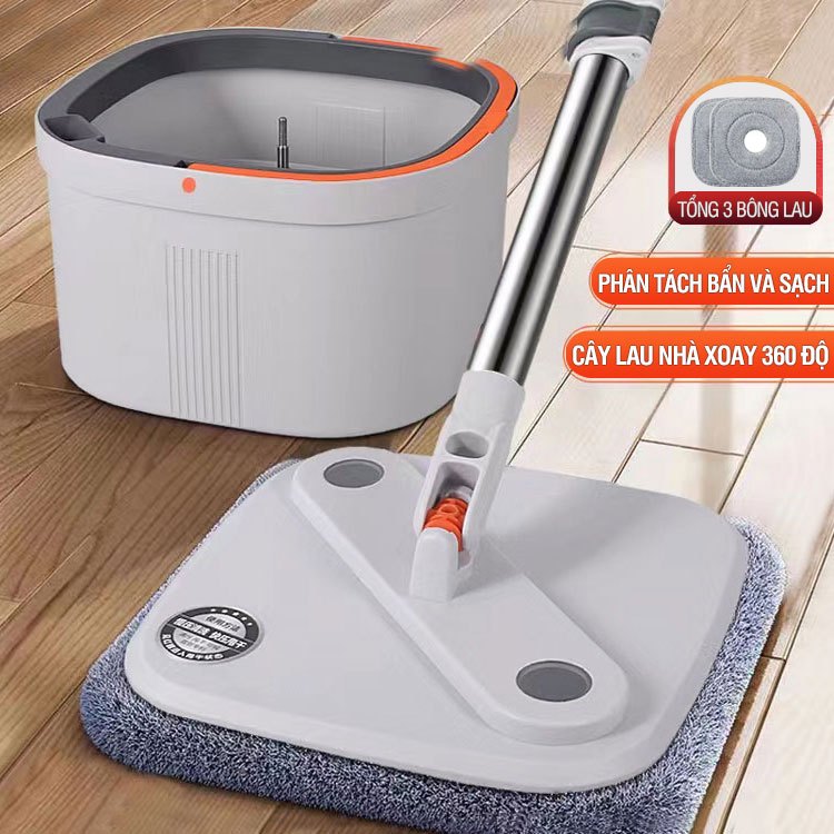 Bộ cây lau nhà tách nước bẩn Kitimop-N08 có thùng lau nhà tự vắt thông ...