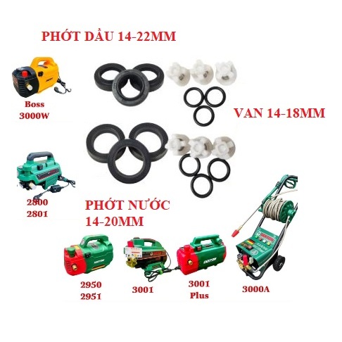 Bộ van phớt lupe máy rửa xe dekton 2500_3000w , boss _2500_3000w ...