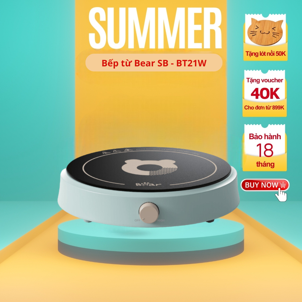 Bếp từ Bear SB - BT21W, Bếp cảm ứng công suất 2100W, chịu nhiệt độ cao ...
