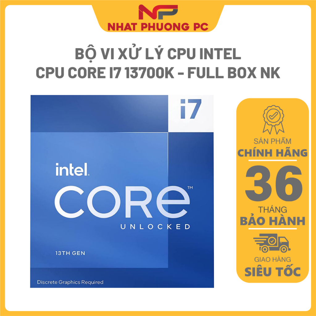 CPU Intel Core i7-13700K 16 Nhân 24 Luồng, 30M Cache, Raptor Lake - Box ...