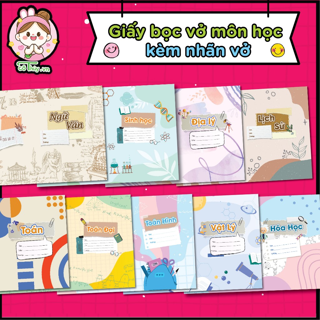 Giấy bọc sách vở Theo Môn Học Vừa Mọi Loại Vở Học Sinh, B5 - Giấy Bao ...