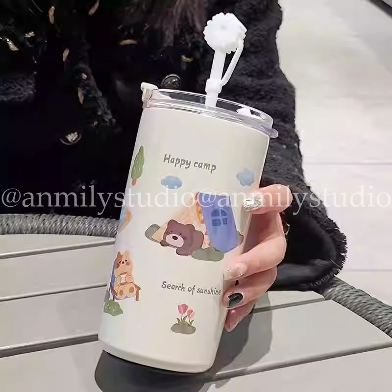 Bình giữ nhiệt hoa anh đào GUCGRES 500ml ANMILY CUP thép không gỉ ...