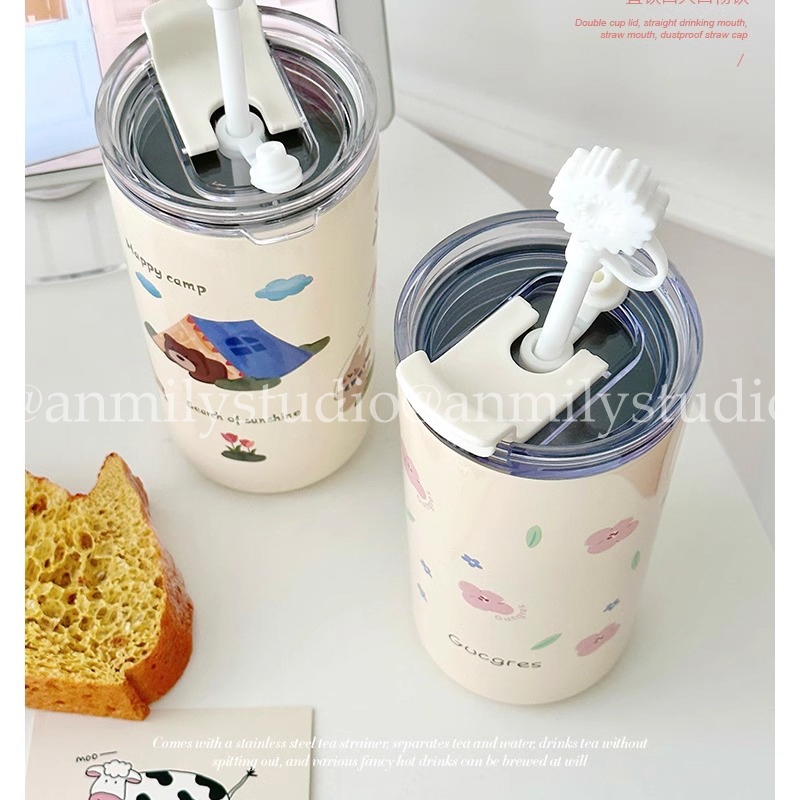 Bình giữ nhiệt hoa anh đào GUCGRES 500ml ANMILY CUP thép không gỉ ...