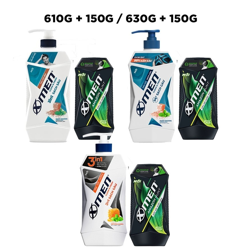[Combo Mua 1 Tặng 1] Dầu Gội Sạch Gàu 630G Xmen Clean & Fresh Tắm Gội Dưỡng 3IN1 610G Tắm Gội ...
