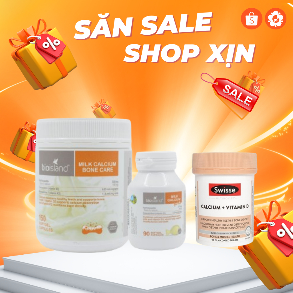 Viên uống bổ sung Canxi bữu cơ BioIsland - Bổ sung canxi cho bé từ 7 tháng | Shopee Việt Nam