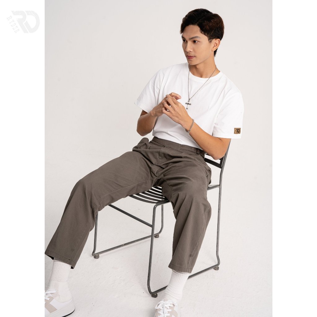 Quần Nam Khaki Trouser Side Tab 02 màu Grey, Ryder, Mềm mịn, thoáng mát ...