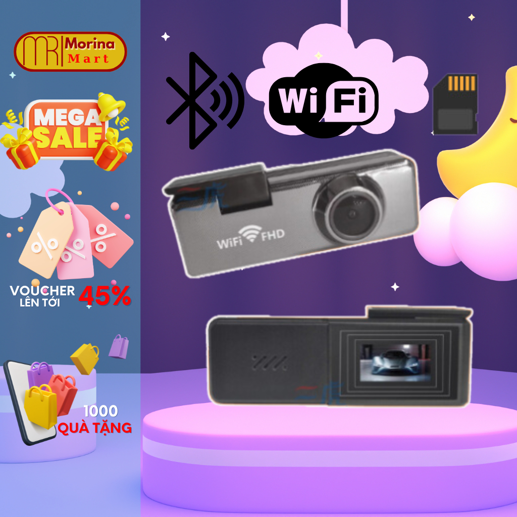 Camera hành trình ô tô ONTEKCO V9Pro/ Q3Pro Wifi Full HD hiển thị tốc ...