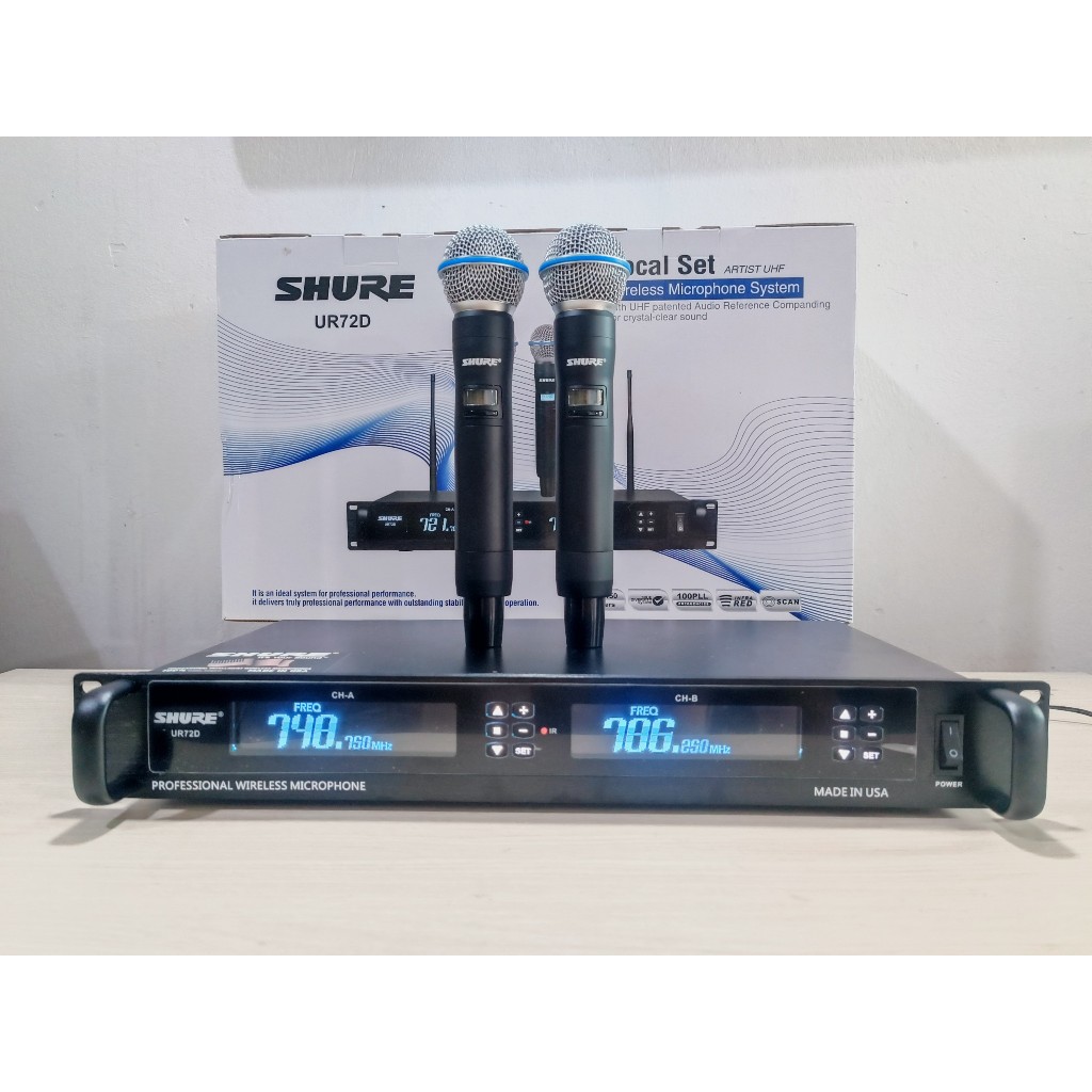 Micro không dây 59S và UR-72D . Micro sự kiện hộp sóng lớn tự ngắt dò ...