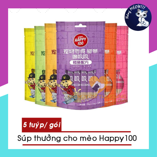 Súp Thưởng Cho Mèo Happy 100 Túi 5 ống | Shopee Việt Nam