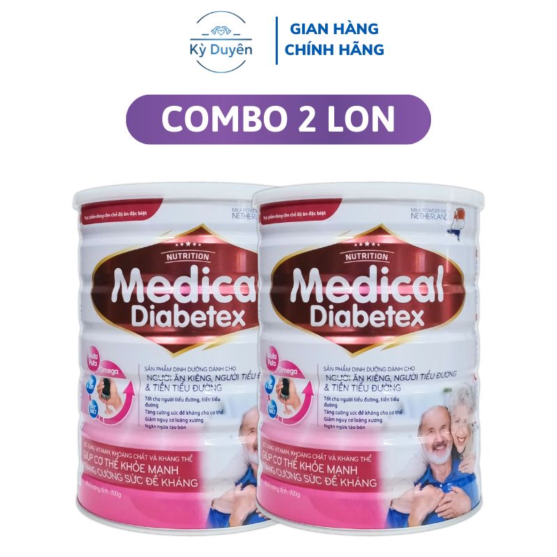 (Combo 2 lon) Sữa bột dành cho người tiểu đường Medical Diabetex 900G ...