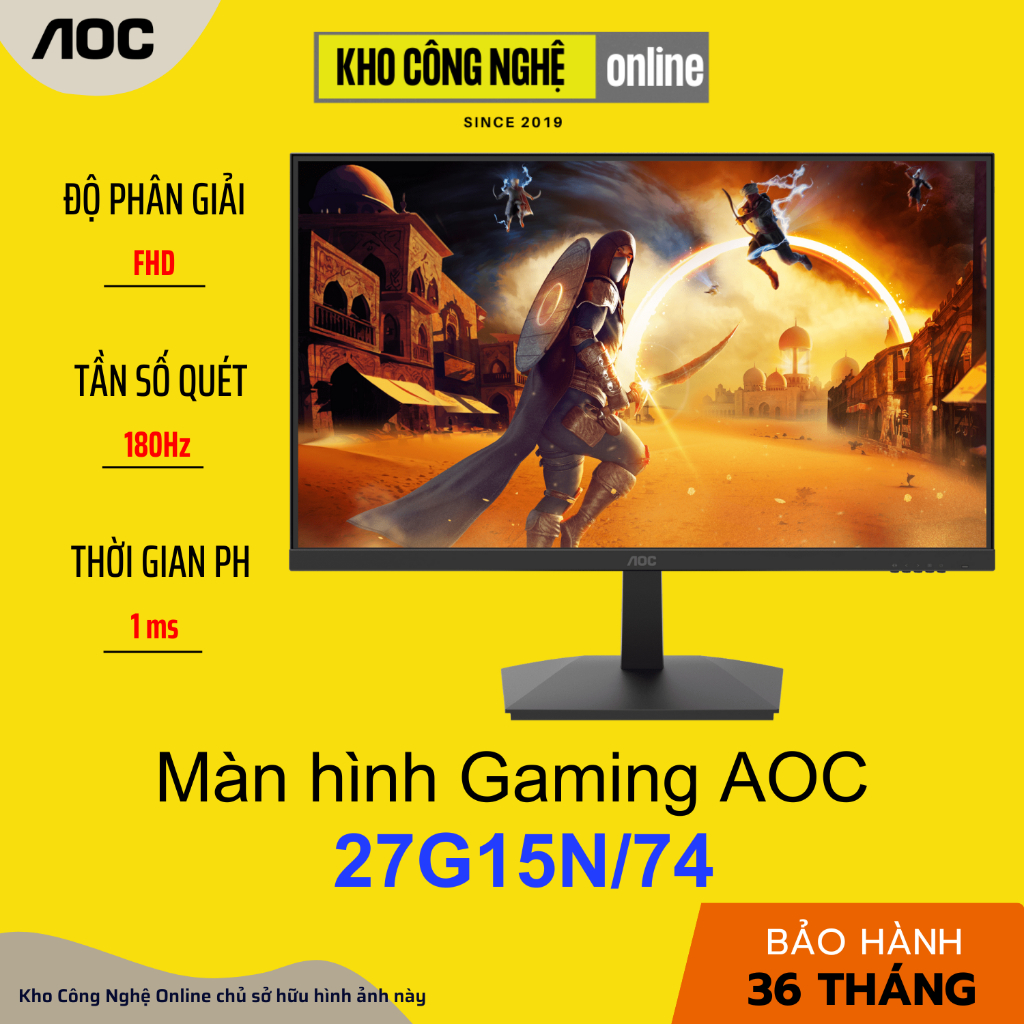 Màn hình AOC 27G15N/74 27 inch Full HD 1ms 180Hz VA (Hàng Chính Hãng ...