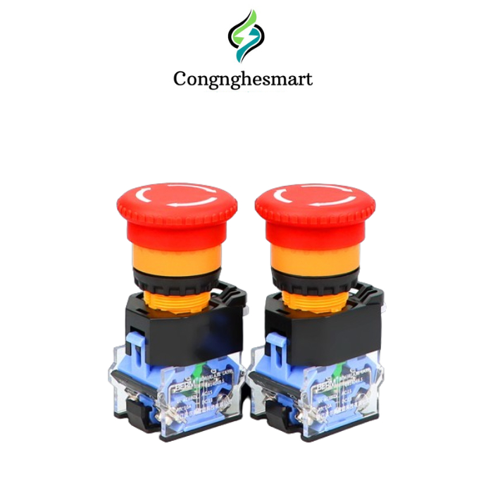 Nút nhấn dừng khẩn cấp LA38-11ZS 22mm / chính hãng BERM / Nút nhấn stop emergency (tiếp điểm bạc ...