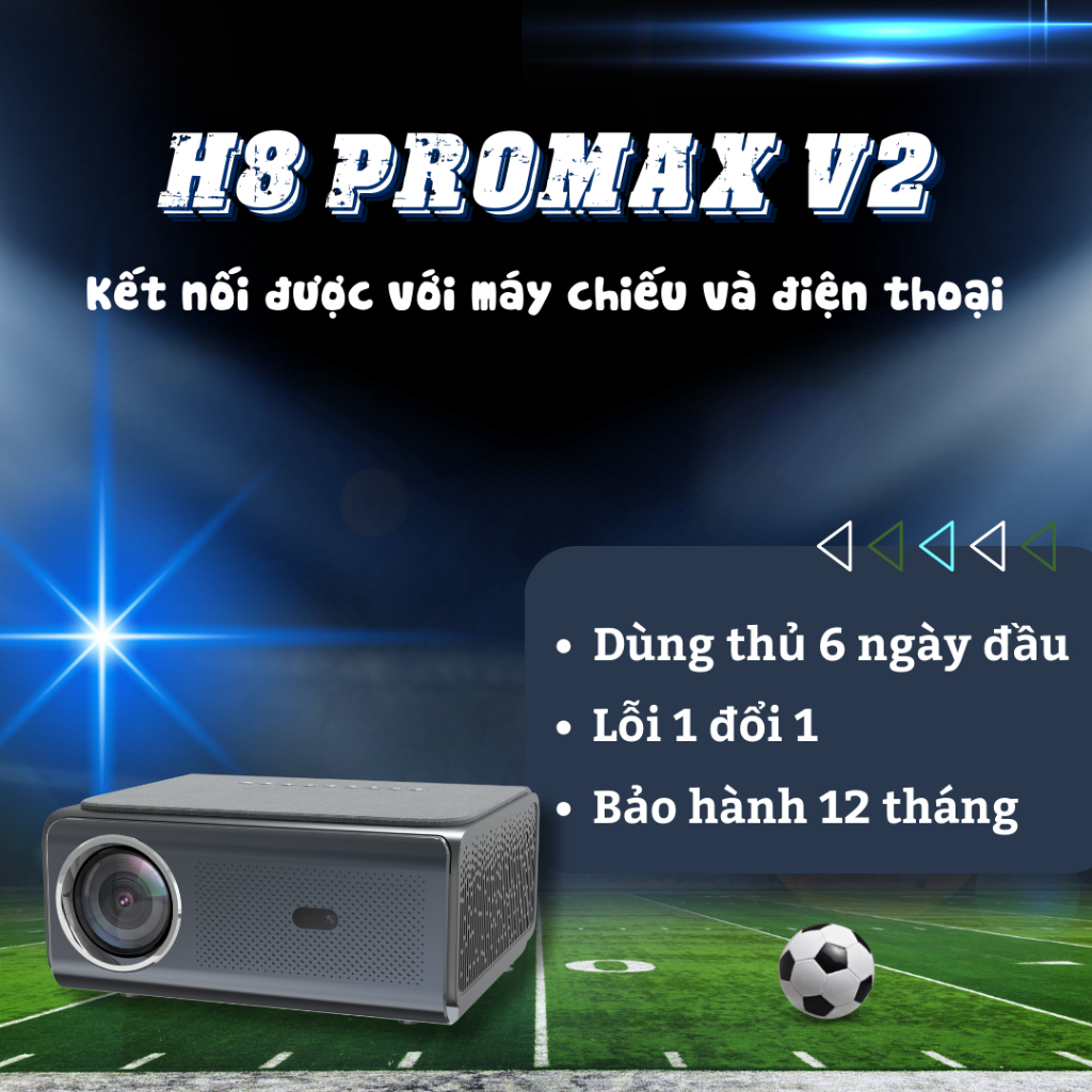 [H8 Promax Version 2] Máy Chiếu Mini Full HD, Hỗ Trợ 4K, Lấy Nét Tự ...