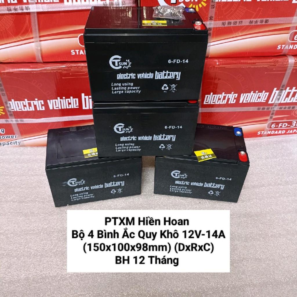 Bộ 3 bình, 4 bình Ắc Quy TSUN 12V-14AH 6FD-14 dùng cho Loa Kéo, Xe Điện ...