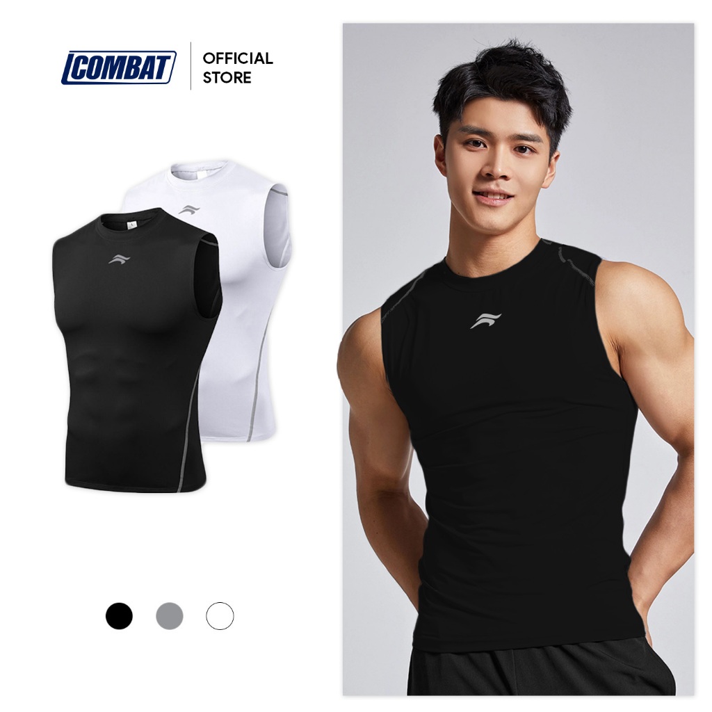 Áo tanktop thể thao nam iCombat form ôm body áo sát nách co giãn 4 ...