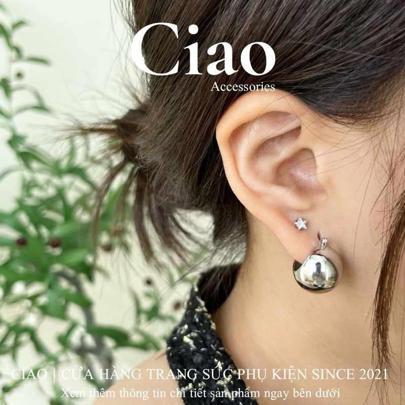 [HOẢ TỐC 1H] Khuyên tai/ Bông tai mạ bạc S925 thiết kế bản tròn mã 96 Ciao accessories | Shopee ...