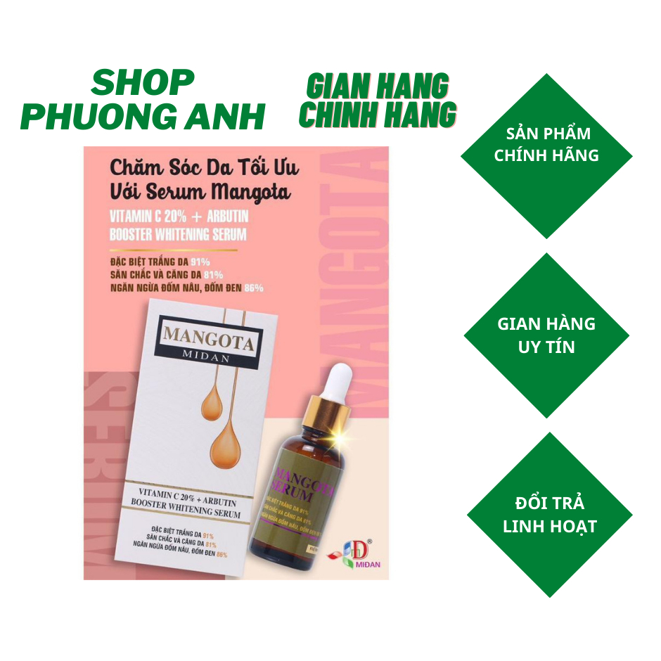Tinh chất serum dưỡng da Serum Mangota Vitamin C 20% + Arbutin Booster ...