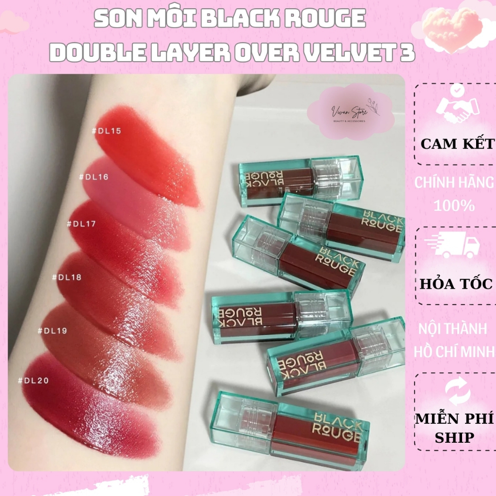 Son môi Black Rouge Double Layer Over Velvet, son Blackrouge DL15 DL16 ...