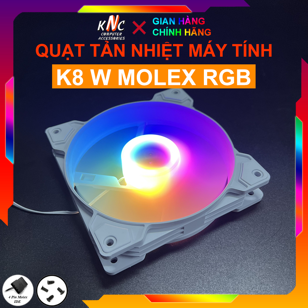 Quạt Tản Nhiệt V5 Fan Led RGB 12cm Sáng Tĩnh Chuẩn Cắm 4Pin Molex Không Cần Hub | Shopee Việt Nam