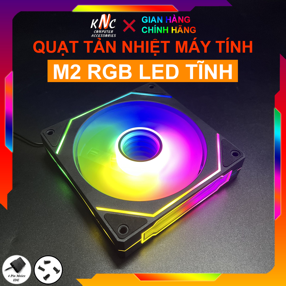 Quạt Tản Nhiêt M2 Led Tĩnh, Fan Led, Fan Case RGB, Cắm Trực Tiếp Cổng Molex 4Pin, Không Cần Hub ...