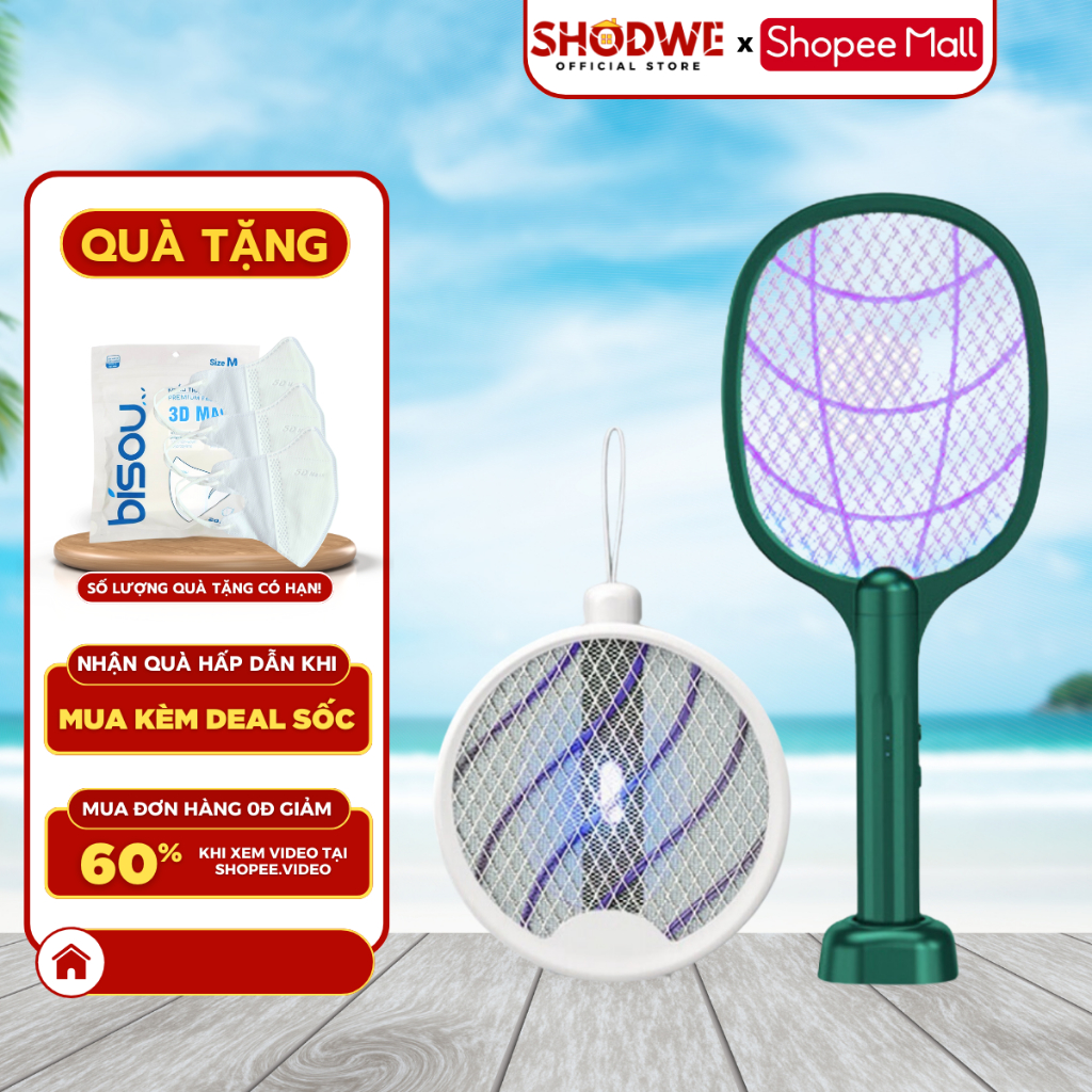 Vợt Bắt Muỗi SHODWE Điện Quang Thông Minh, Máy Bắt Côn Trùng Tự Động ...