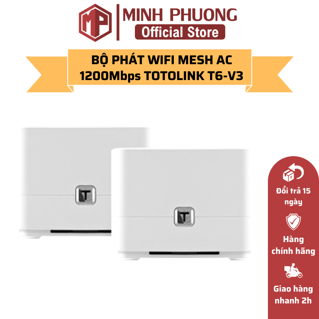 Bộ Phát Wi-fi Mesh Gia Đình Chuẩn AC 1200Mbps TOTOLINK T6-V3 2 Pack ...