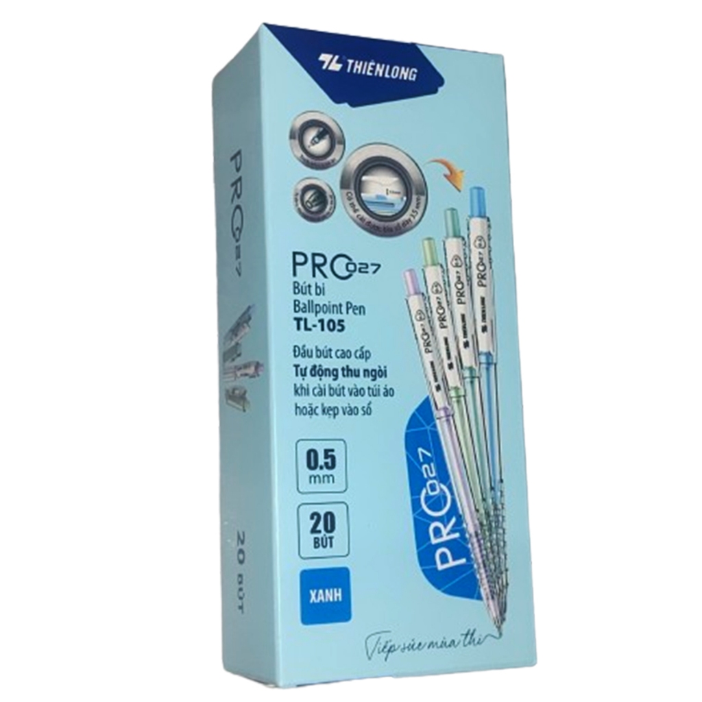 Hộp 20 Bút bi Thiên Long TL-105 màu pastel PRO 027 | Shopee Việt Nam