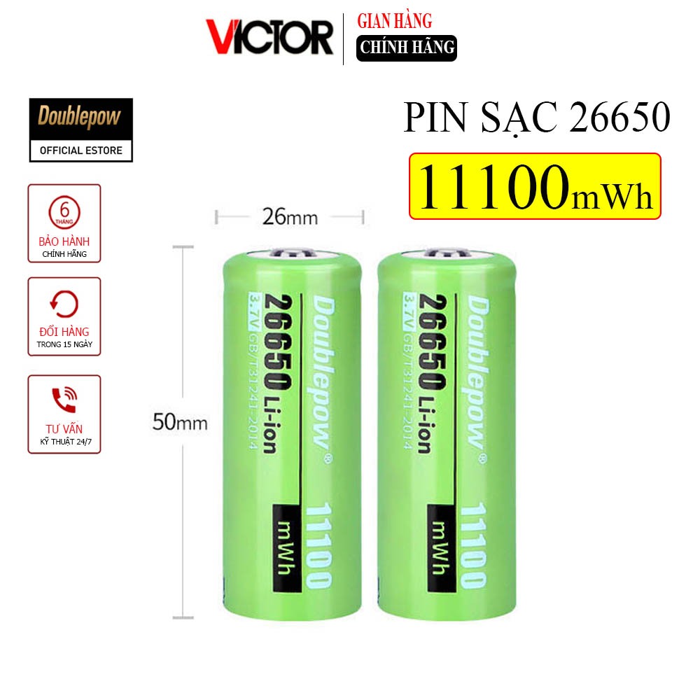 Pin sạc 26650 Doublepow dung lượng cao 11100mWh chính hãng | Shopee ...