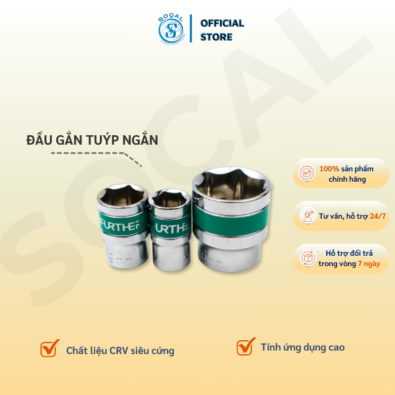 Đầu gắn tuýp ngắn GO FUTHER - đầu khẩu ngắn 8 - 21 mm (Chính hãng ...