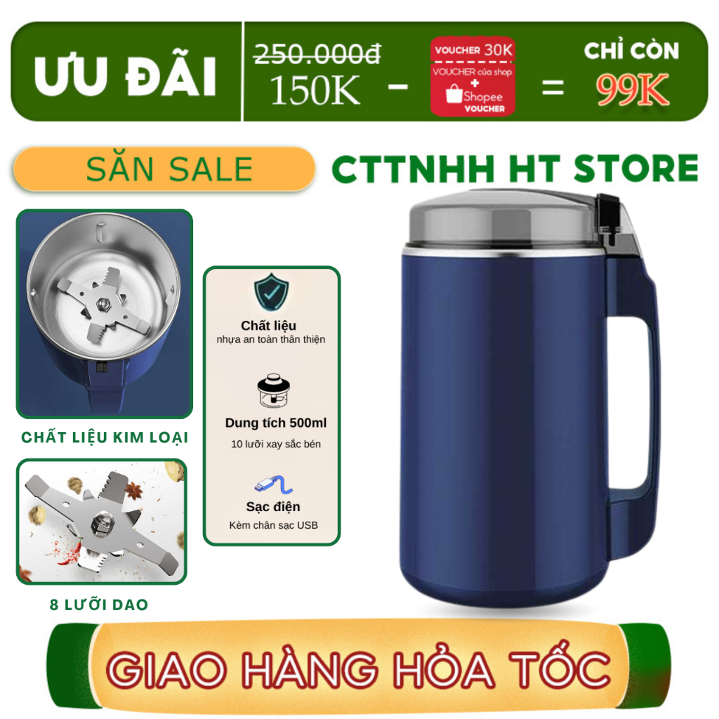 Máy Xay Hạt Khô Đa Năng Công Suất Lớn, Xay Bột Ngũ Cốc, Cafe, Các Loại ...